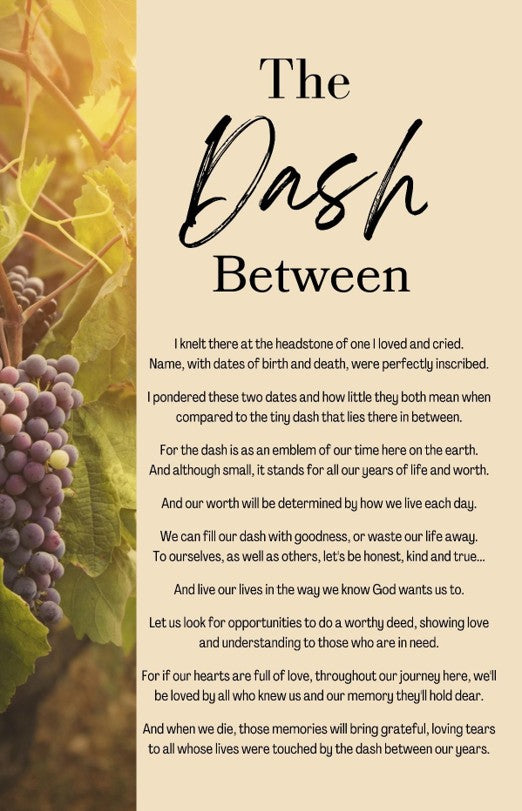 The Dash Between II - Bereavement Wall Art – Roslyn Decor
